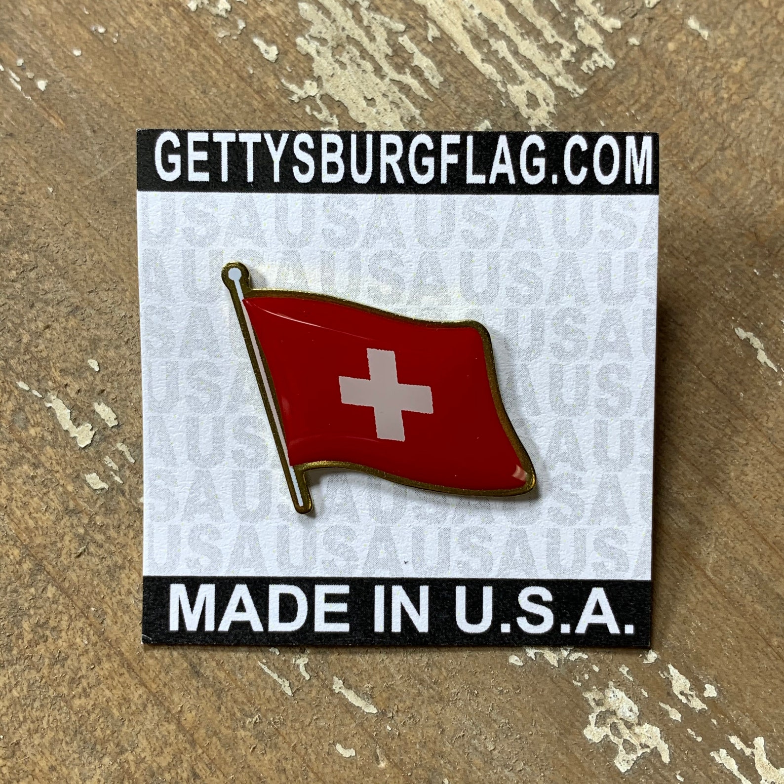 Switzerland Waving Flag Lapel Pin Made in USA | Etsy
