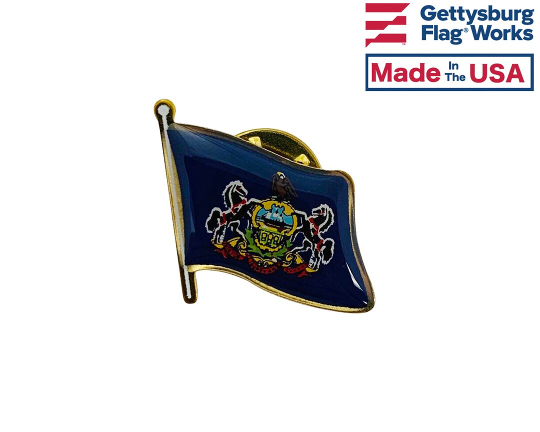 Pennsylvania State Flag Lapel Pin - Made in the USA! - Etsy