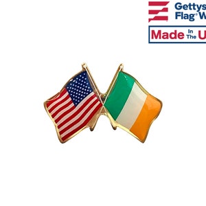 Double Waving Ireland & U.S. Lapel Pin - Made in USA! - Etsy