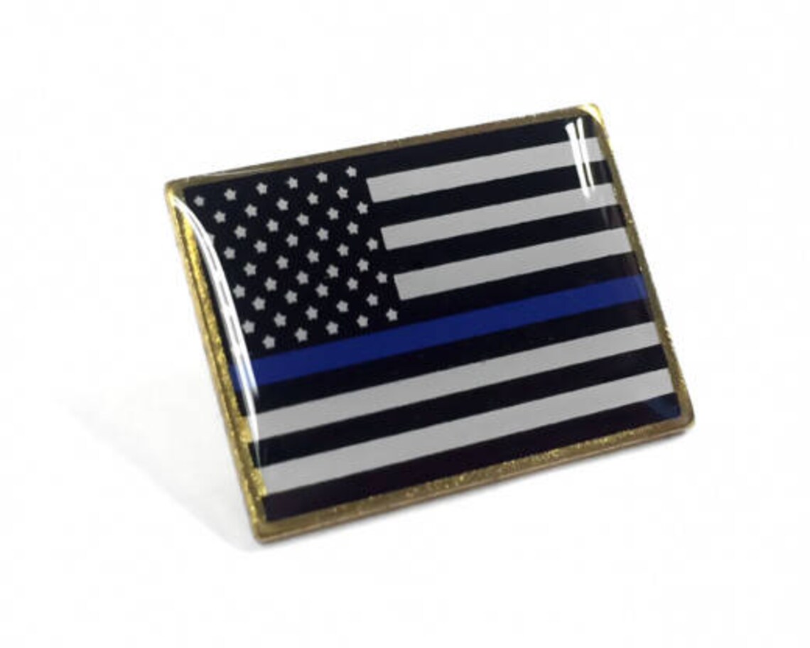 Thin Blue Line USA Rectangle Flag Lapel Pin Made in the USA - Etsy