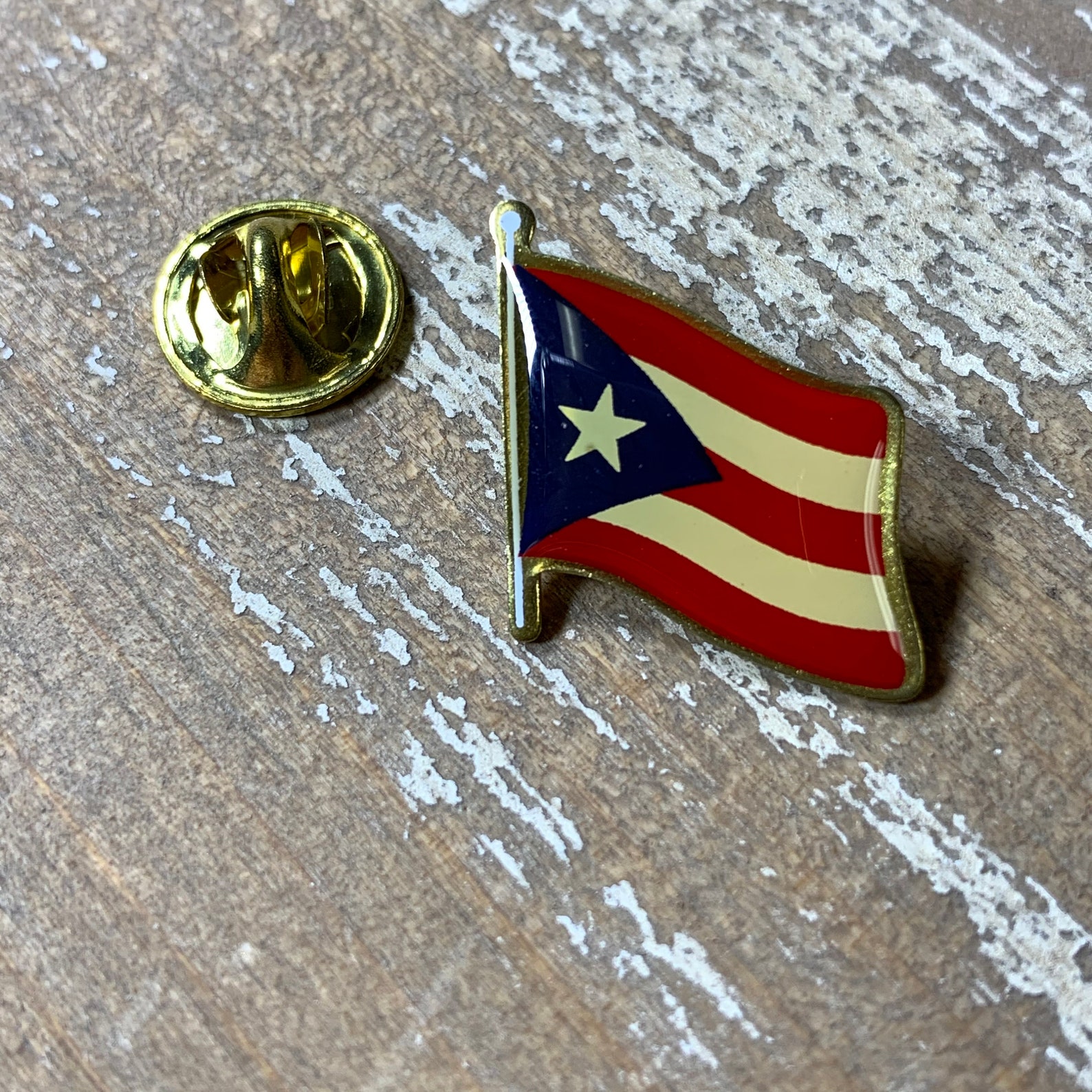 Puerto Rico Waving Flag Lapel Pin Made in USA | Etsy
