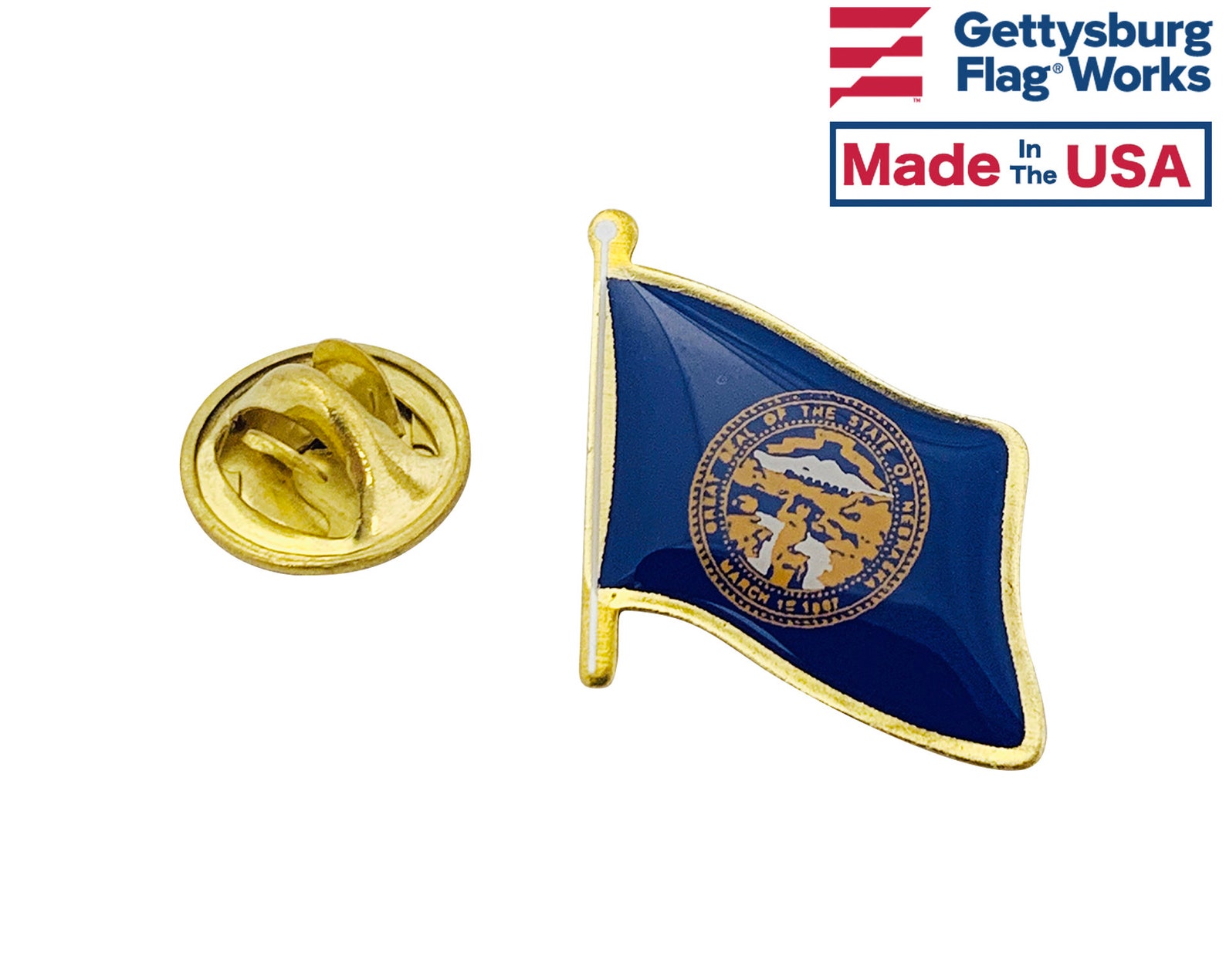 Nebraska State Flag Lapel Pin - Made in the USA! - Etsy