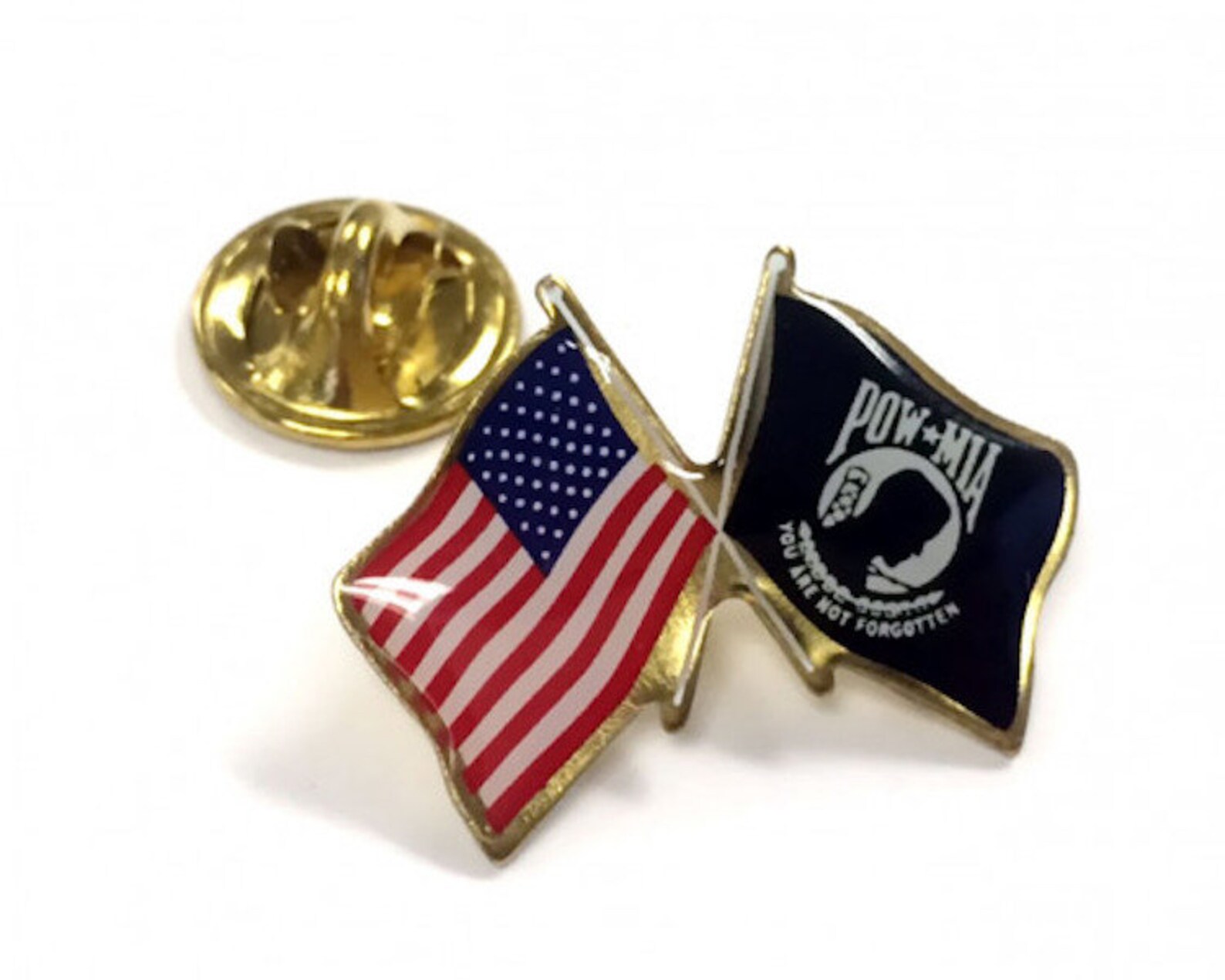 POW/MIA Lapel Pin: Waving U.S. Flag, Brass Design Made in USA - Etsy