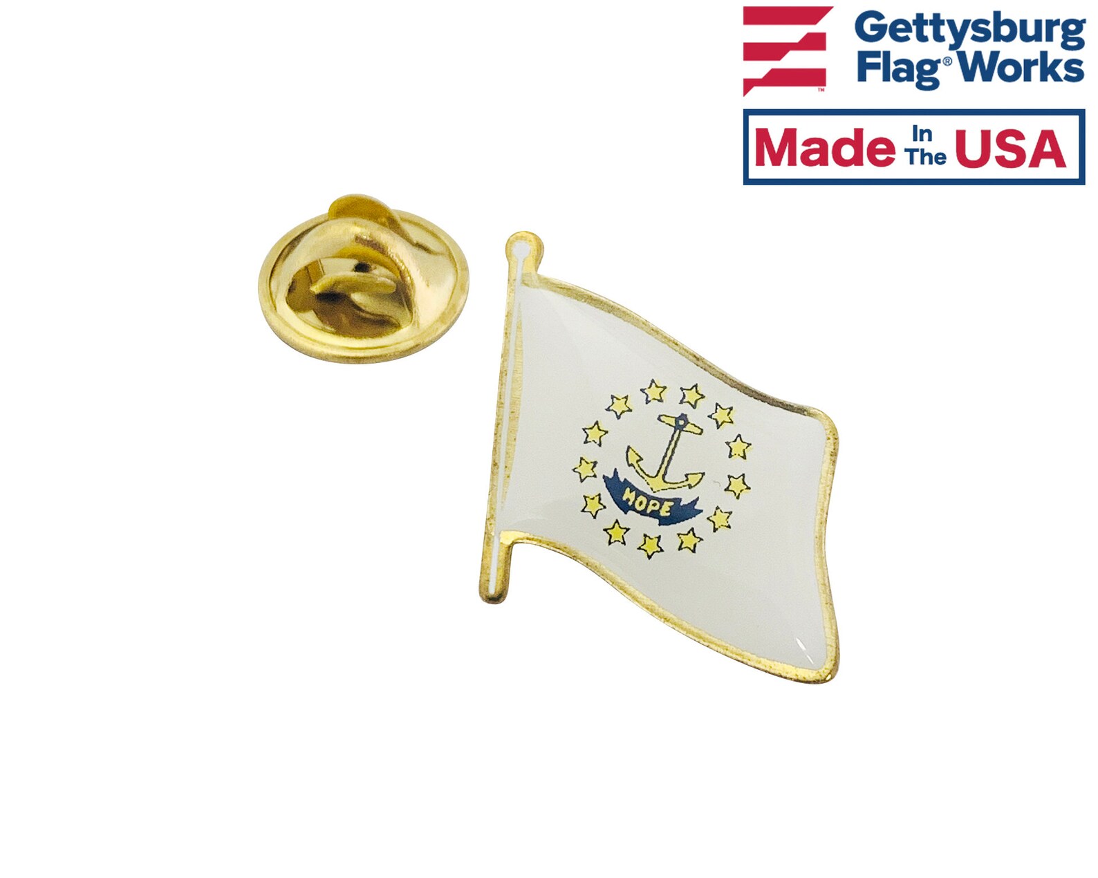 Rhode Island State Flag Lapel Pin Made in the USA | Etsy