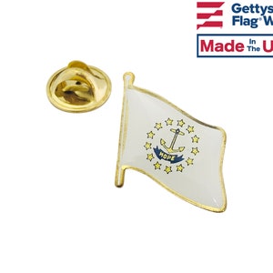 Rhode Island State Flag Lapel Pin - Made in the USA! - Etsy