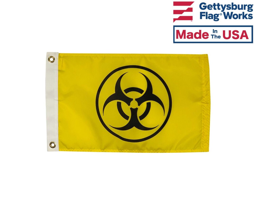 Biohazard Flag - Biological Hazard Symbol, Bright Yellow - All-weather ...