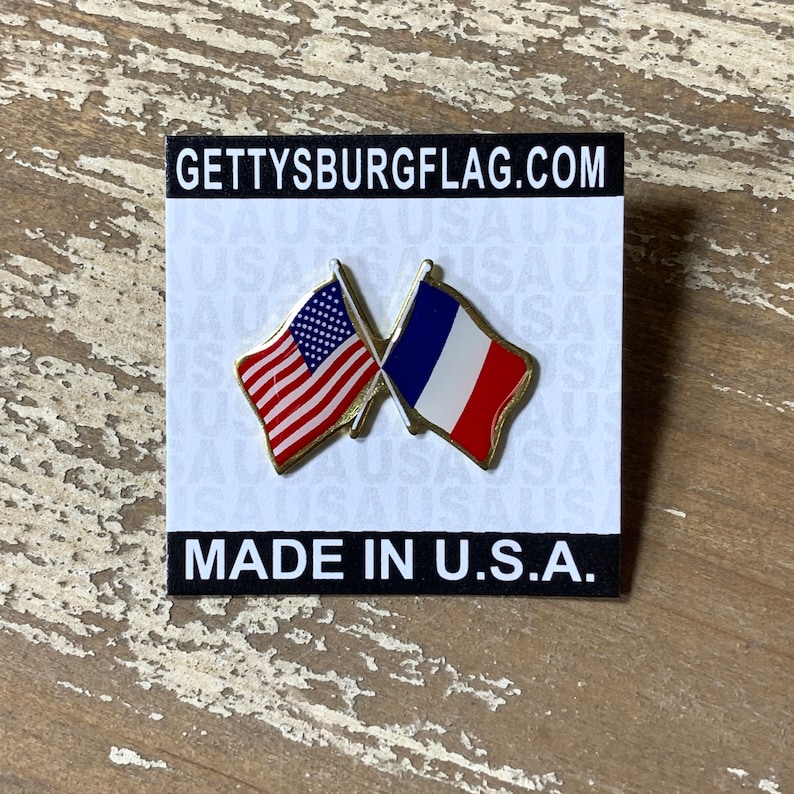 France and U.S. Double Waving Crossed Flags Friendship Lapel | Etsy
