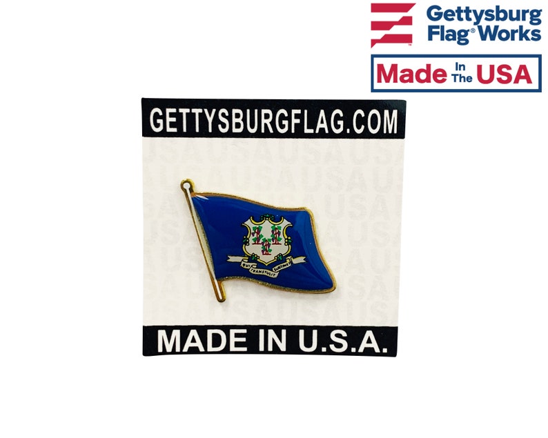 Connecticut State Flag Lapel Pin - Made in the USA! - Etsy