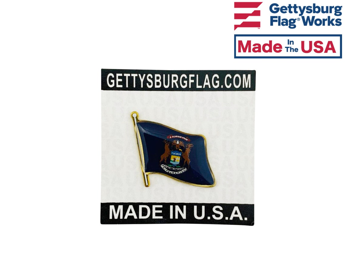 Michigan State Flag Lapel Pin Made in the USA - Etsy