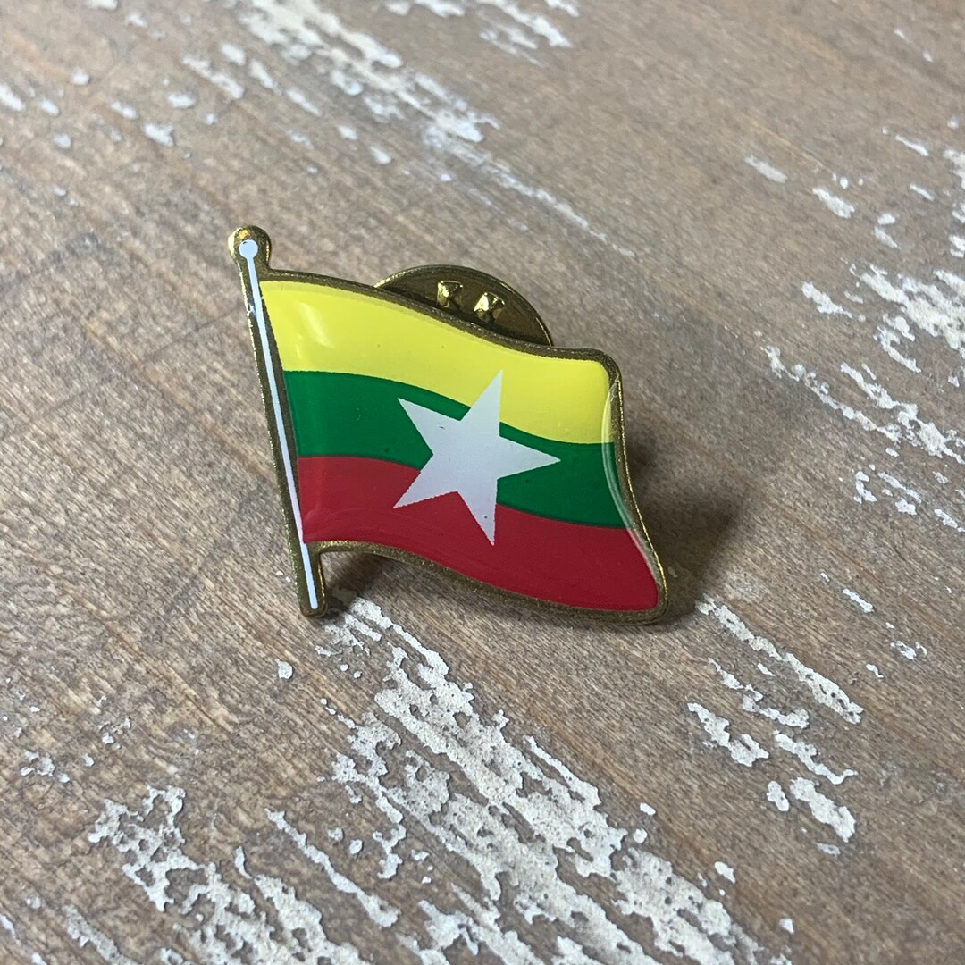 Myanmar Waving Flag Lapel Pin - Made in USA! - Etsy