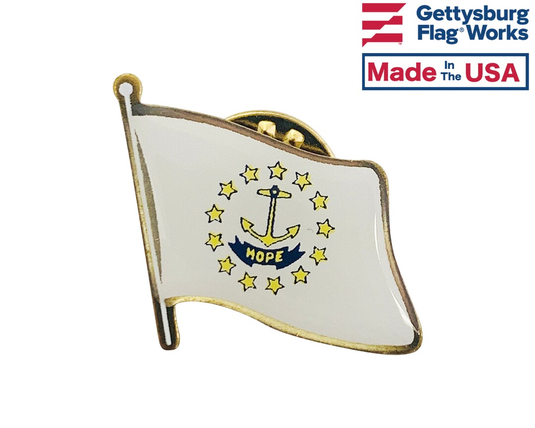 Rhode Island State Flag Lapel Pin - Made in the USA! - Etsy