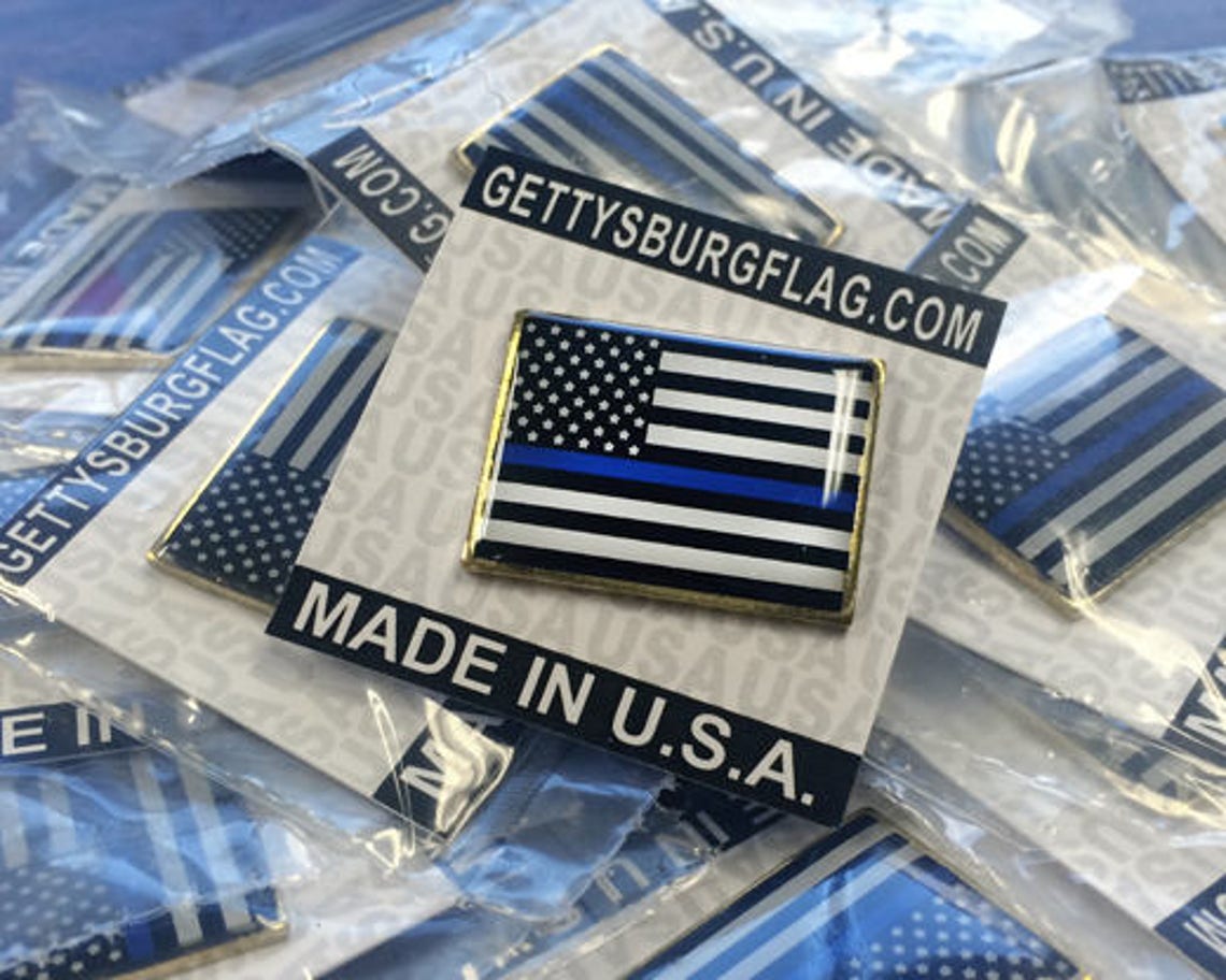 Thin Blue Line USA Rectangle Flag Lapel Pin Made in the USA | Etsy