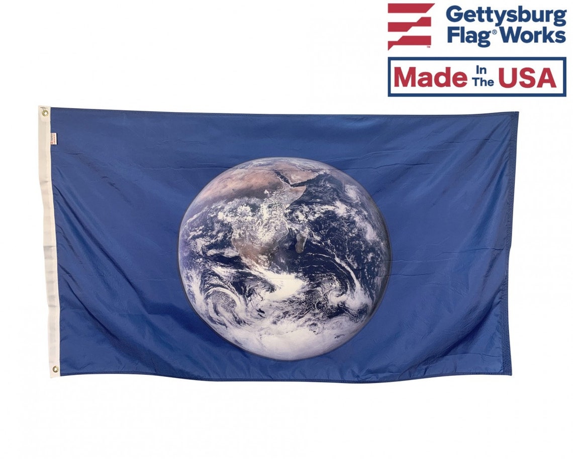 PLANET EARTH FLAG - Made of High Quality All Weather Nylon - Made in ...