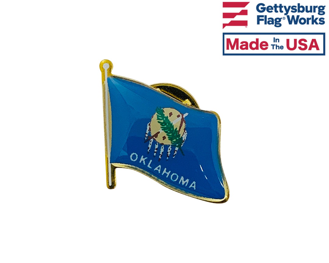 Oklahoma State Flag Lapel Pin - Made in the USA! - Etsy