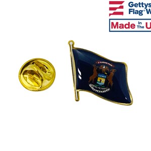 Michigan State Flag Lapel Pin - Made in the USA! - Etsy