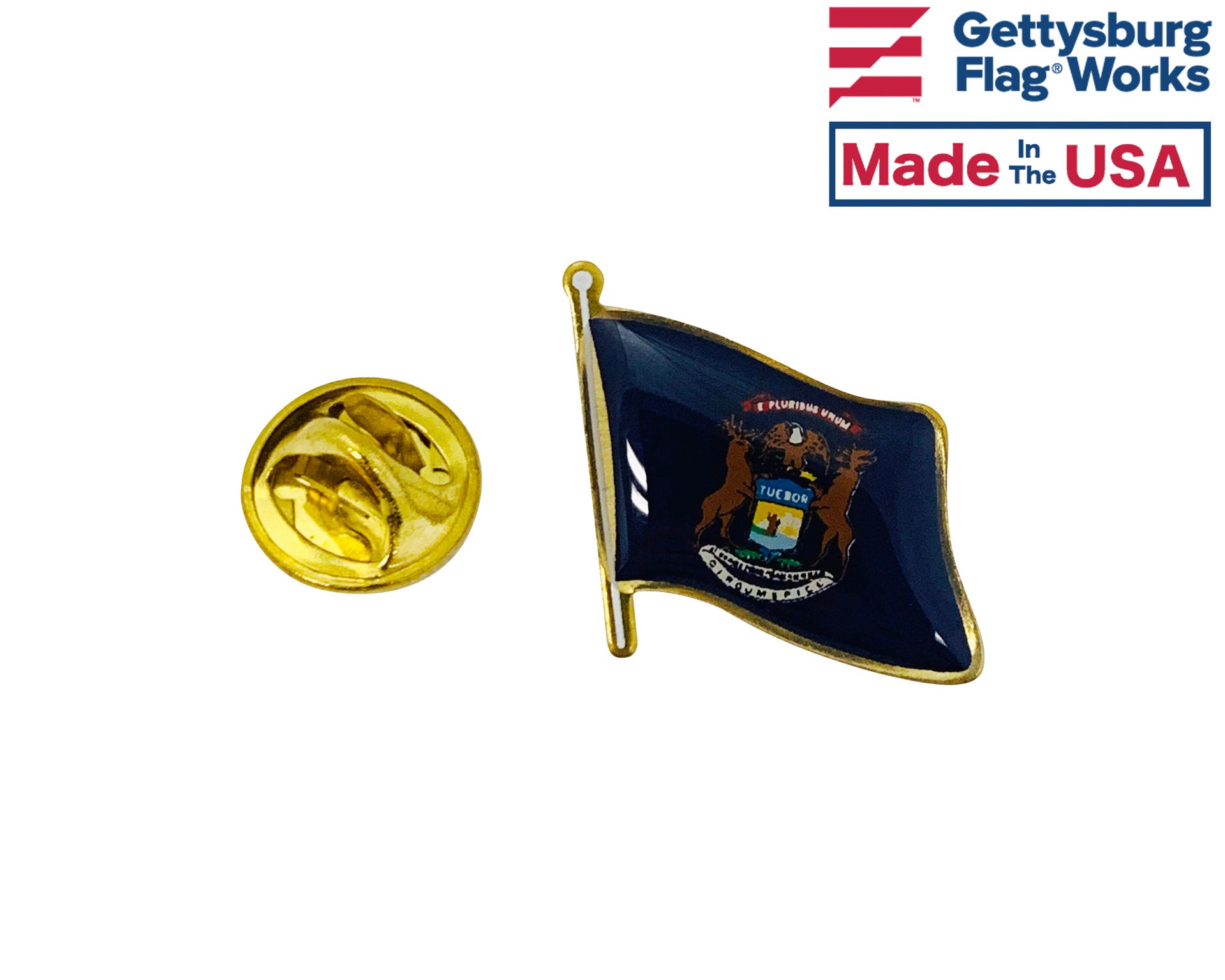 Michigan State Flag Lapel Pin Made in the USA | Etsy