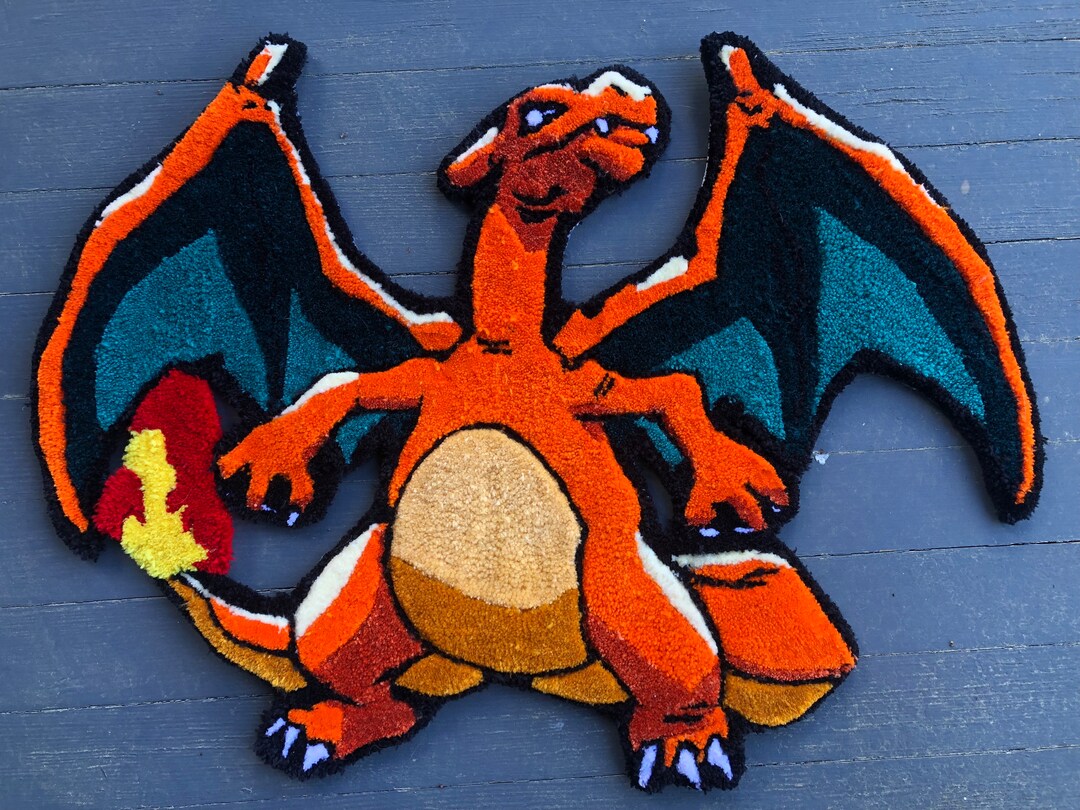 Charizard Tufted Rug Handmade Dragon Rug Pokemon - Etsy