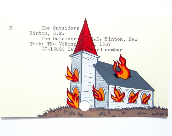 The Outsiders by S.E. Hinton - Print of My Painting on Library Card ...