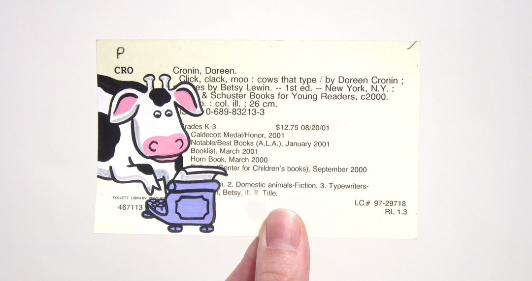 Click Clack Moo Library Card Art - Print of My Painting of a Cow and ...