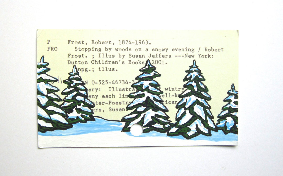 Robert Frost Library Card Art - Print of My Painting of Trees on ...
