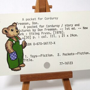 Corduroy Bear on Library Card - Print of Painting of Bear on Library ...