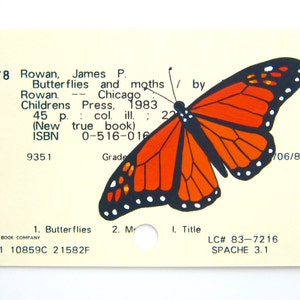 Monarch Library Card Art - Print of My Painting of a Monarch on Library ...