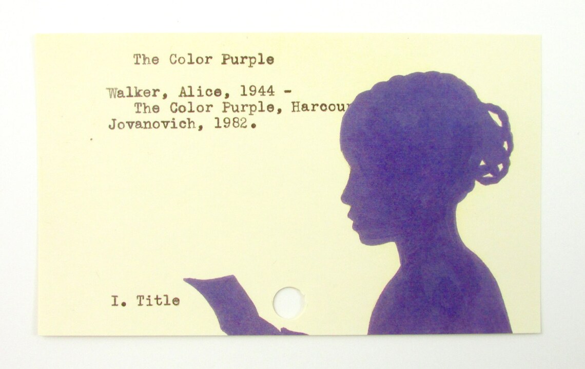 The Color Purple Library Card Art - Print of My Painting on Library ...