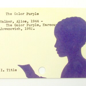 The Color Purple Library Card Art - Print of My Painting on Library ...
