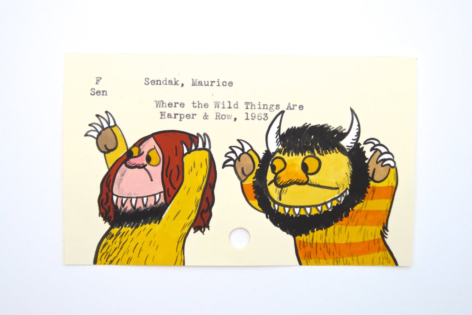 Where the Wild Things Are Library Card Art - Print of My Painting on ...