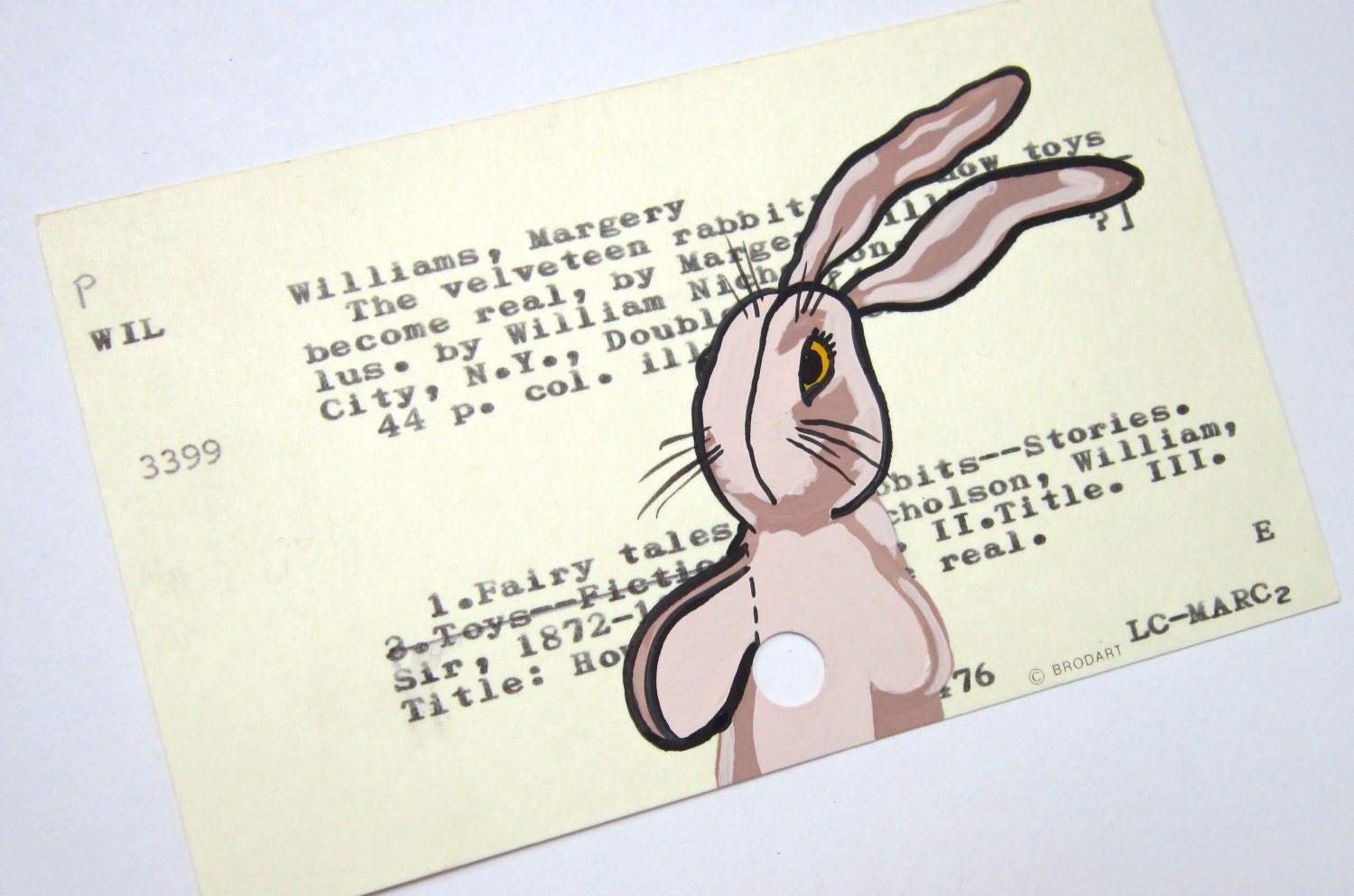 Velveteen Rabbit Library Card Art Print of my painting of | Etsy