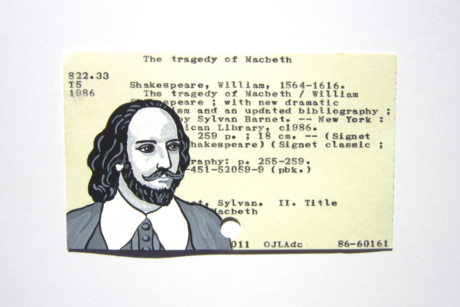 William Shakespeare Library Card Art - Print of My Painting of William ...