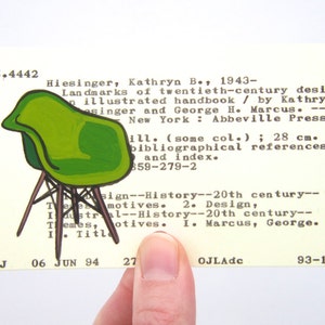 Eames Chair Library Card Art - Print of Painting of Green Eames Chair ...