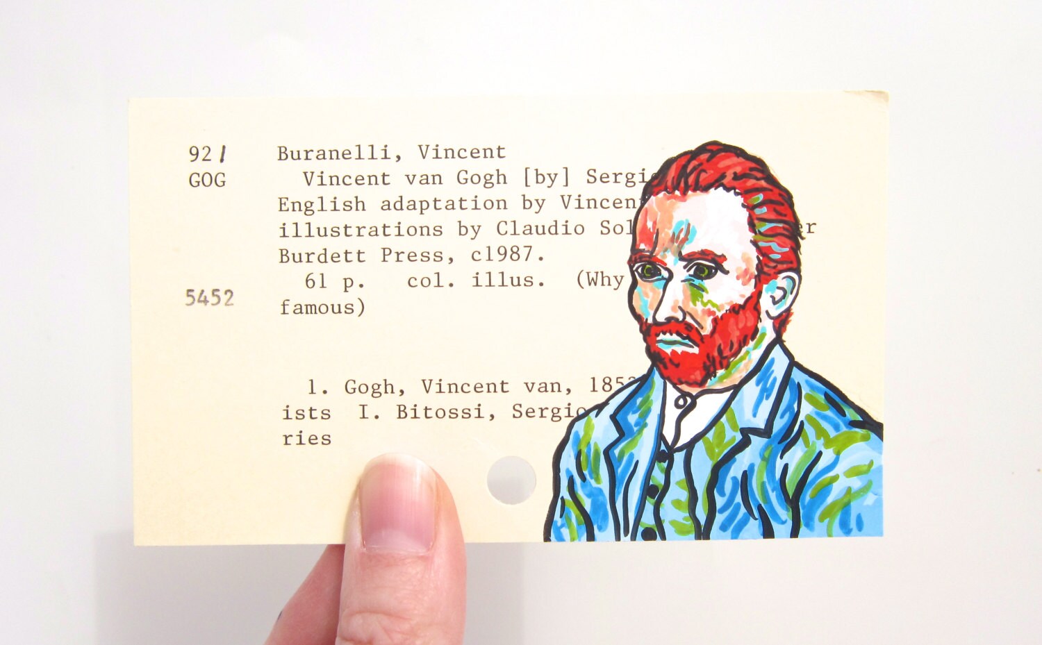Vincent Van Gogh Library Card Art - Print of My Painting of a Portrait ...