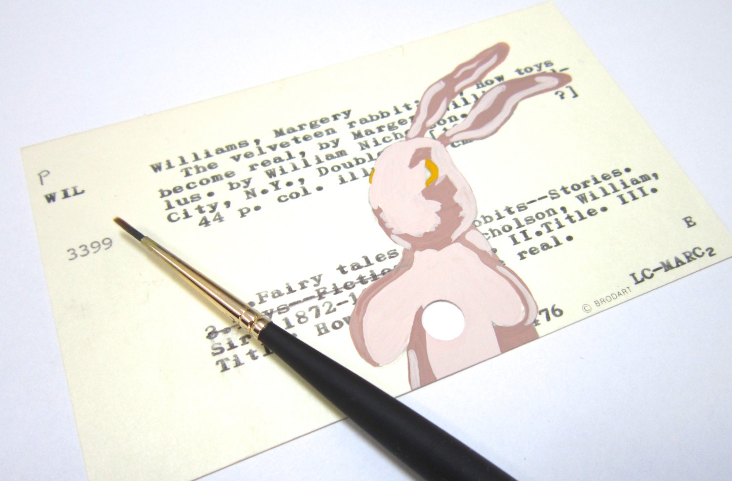 Velveteen Rabbit Library Card Art Print of my painting of | Etsy