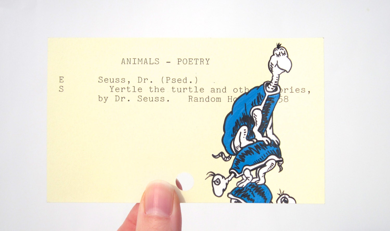 Yertle the Turtle Print of My Painting on Library Card - Etsy