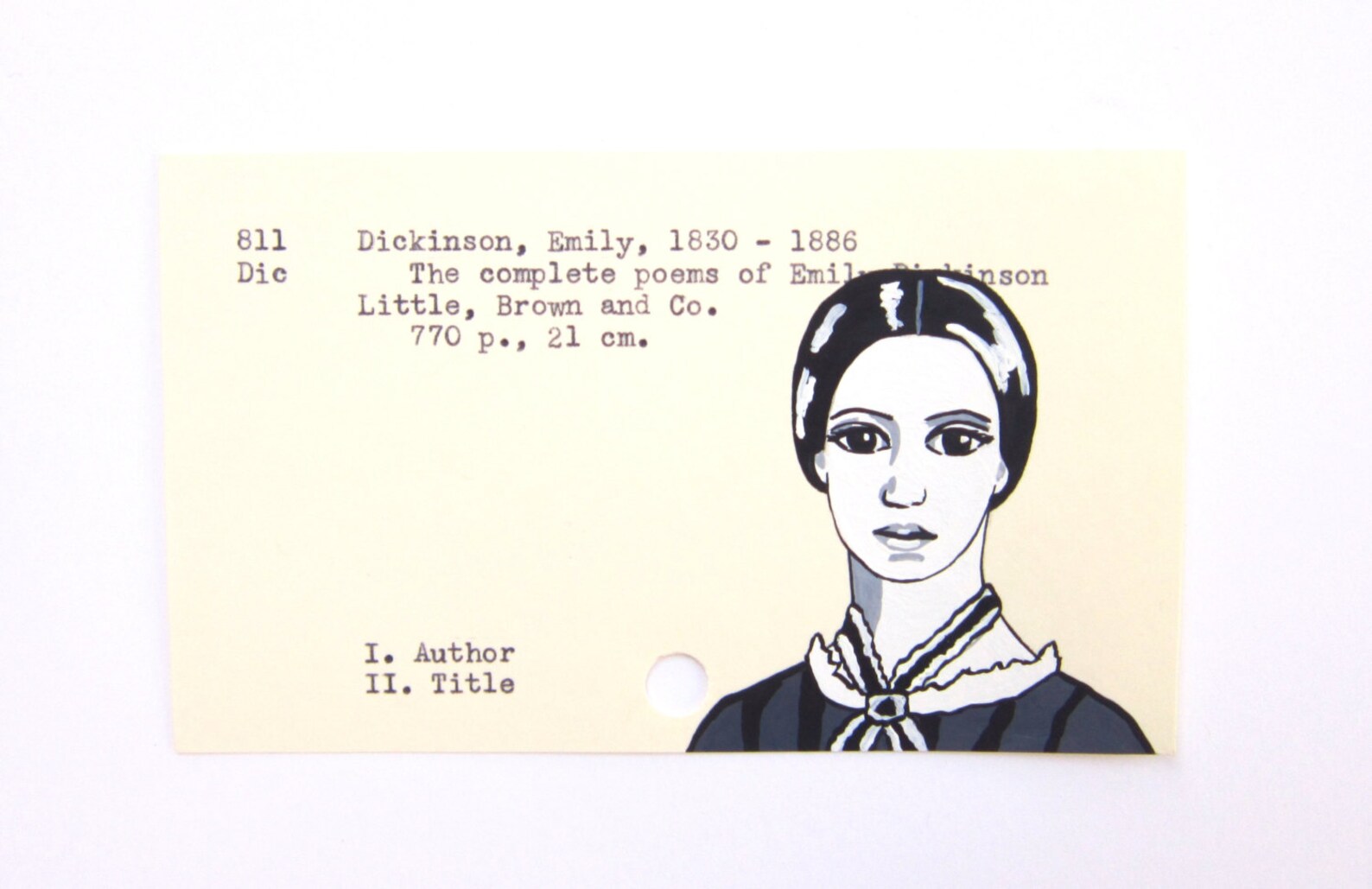 Emily Dickinson Library Card Art - Print of My Painting of Dickinson on ...