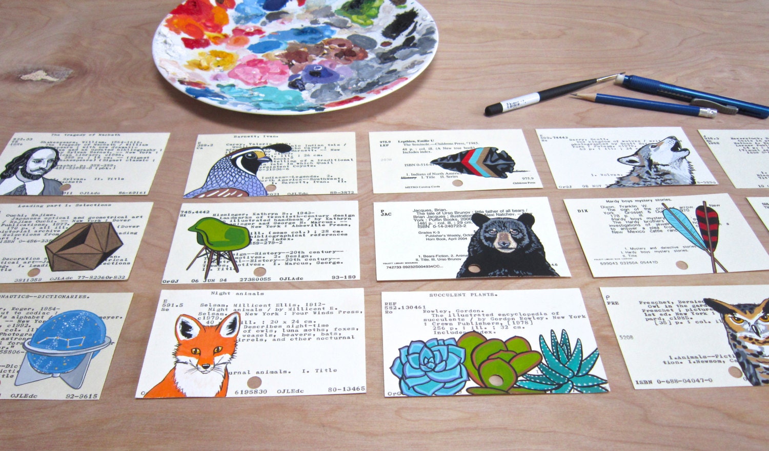 SALE - ANY 20 PRINTS of Painted Library Cards - Wholesale, Gifts ...