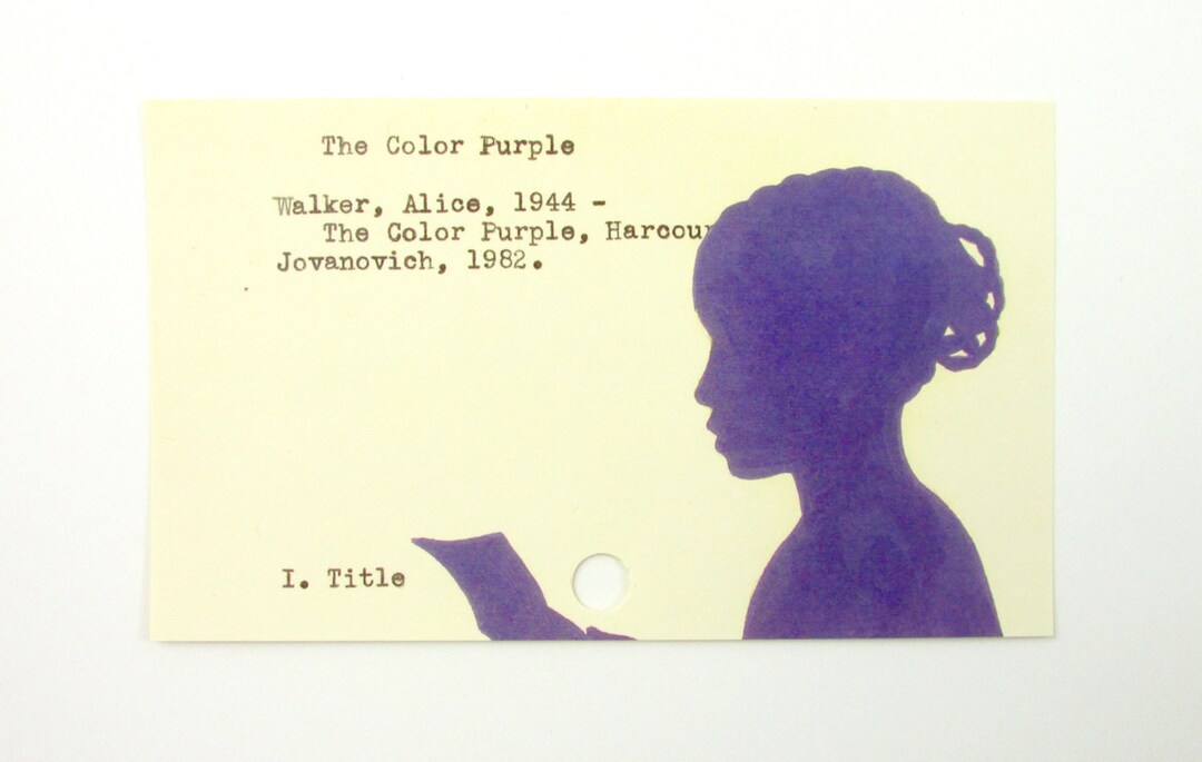The Color Purple Library Card Art - Print of My Painting on Library ...