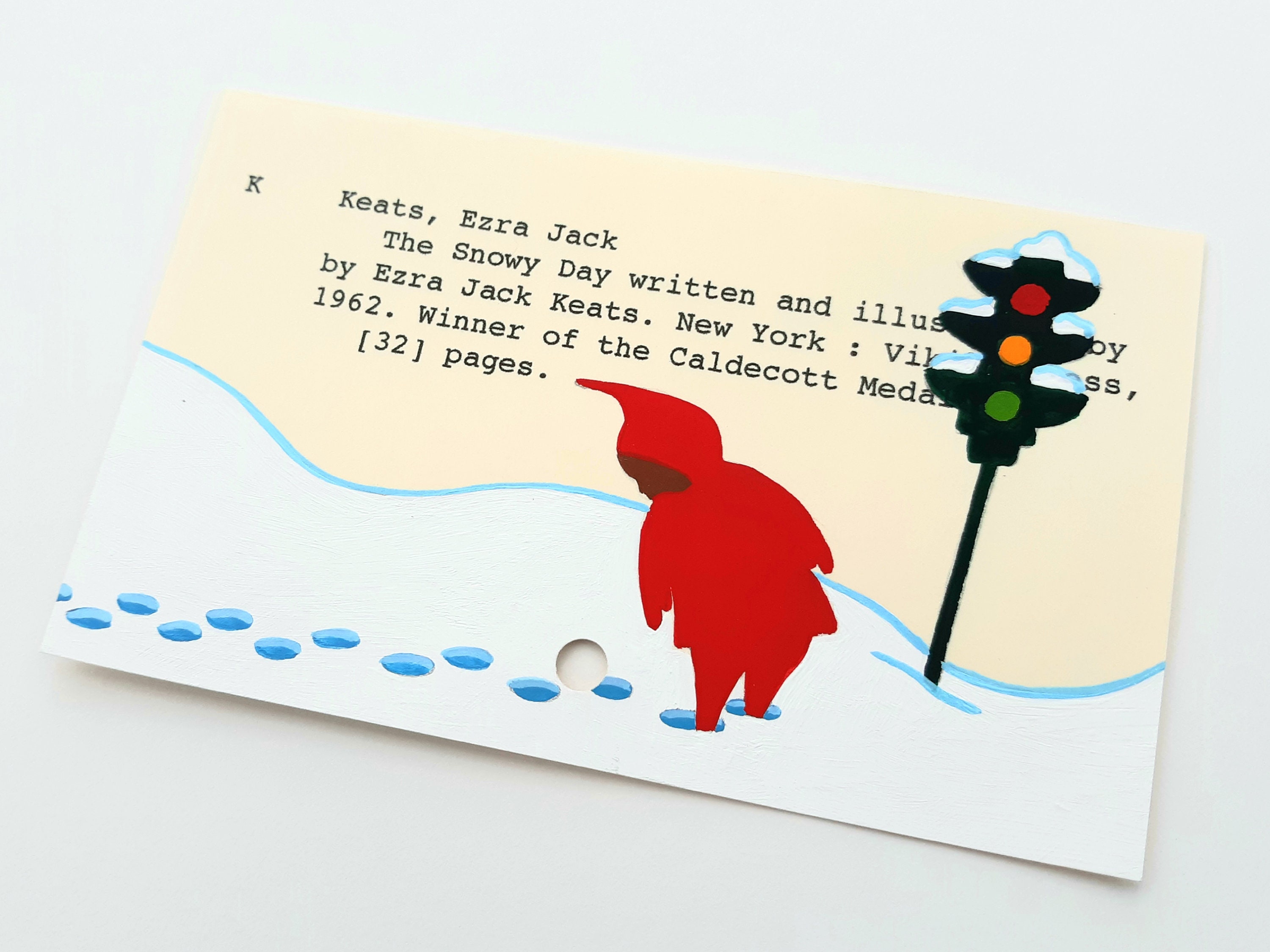 The Snowy Day Library Card Art Print of My Painting | Etsy