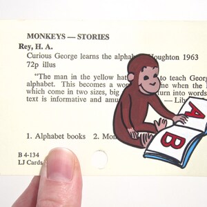 Curious George Library Card Art - Print of My Painting of Curious ...