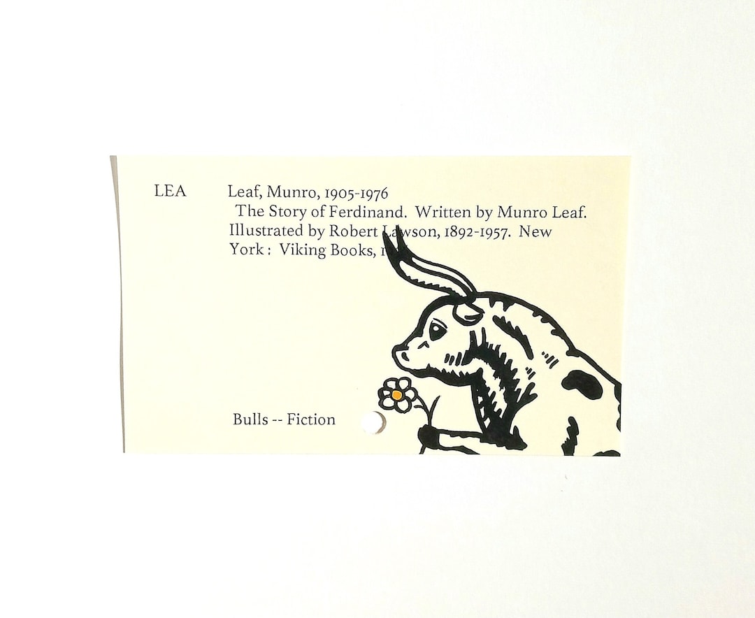 The Story of Ferdinand Library Card Art Print - Etsy