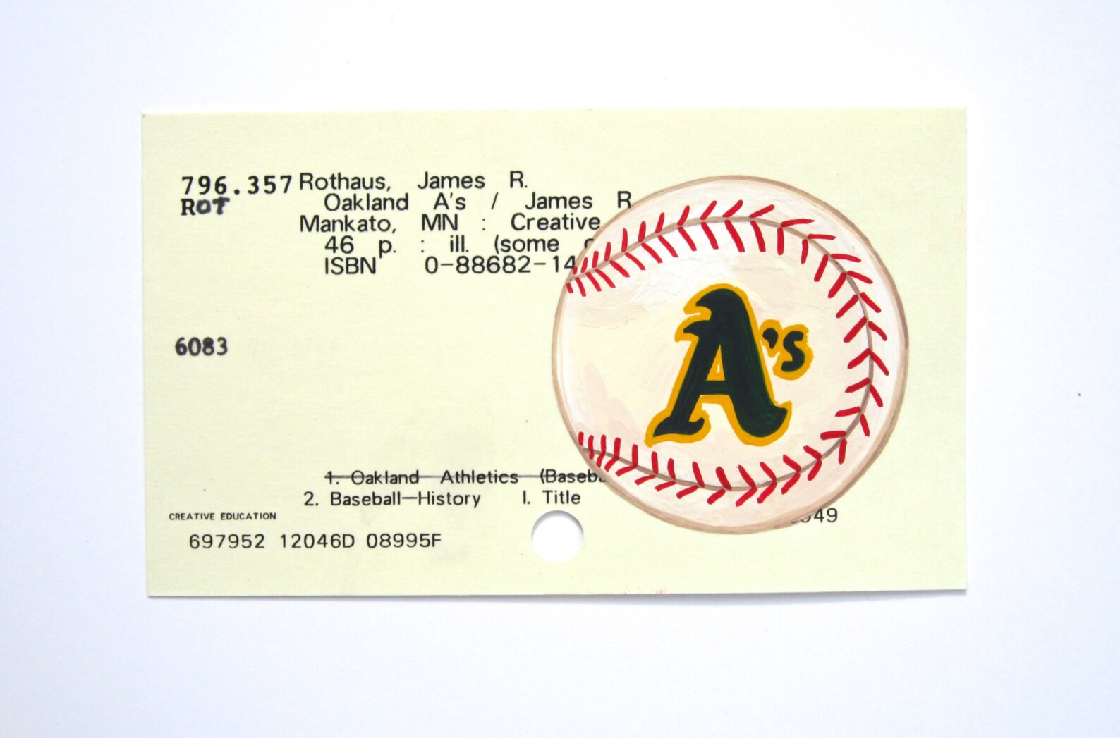 Oakland A's Baseball Library Card Art - Print of My Painting of an A's ...