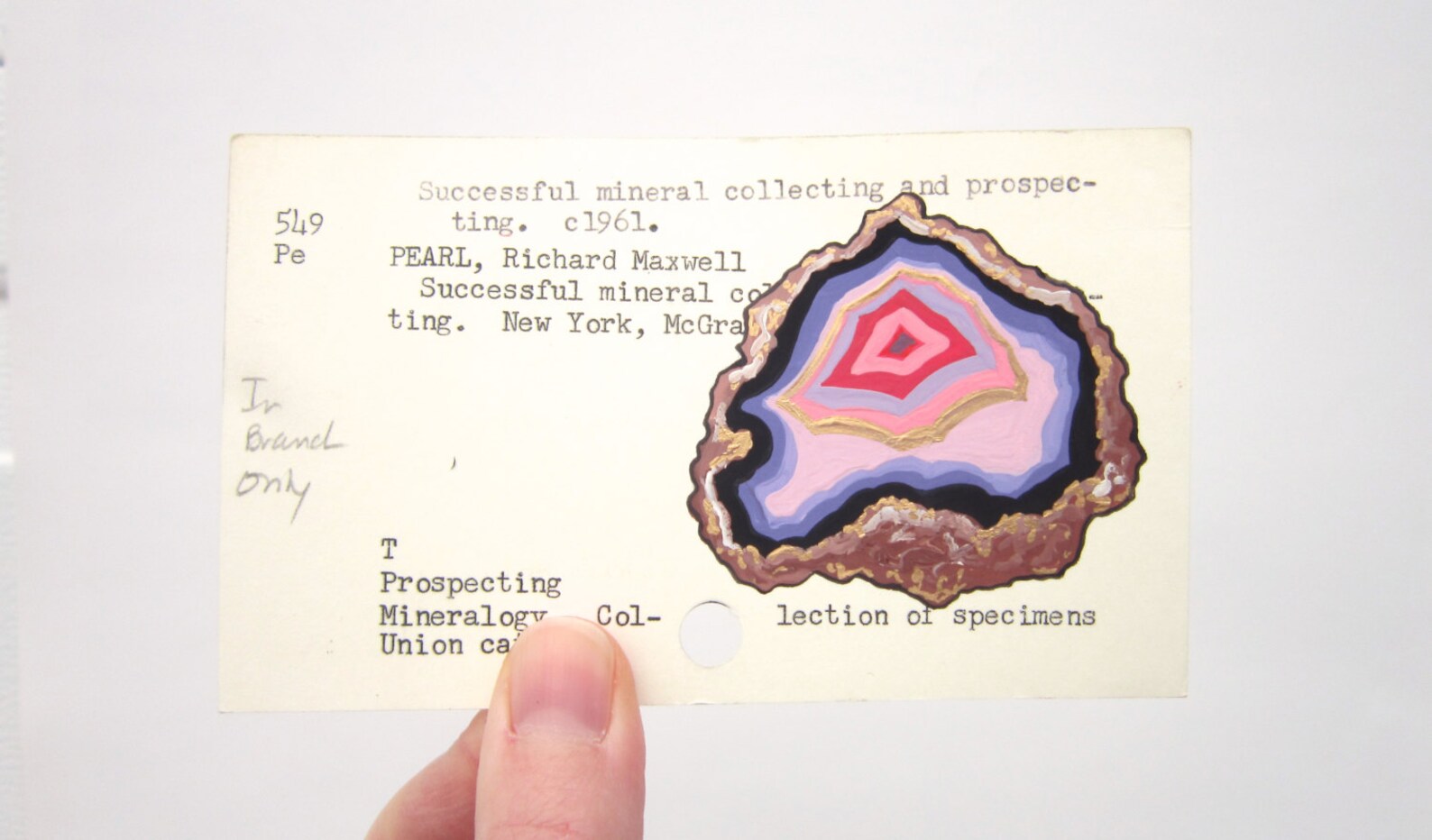 Agate on Library Card - Print of Agate Painted on Library Card for the ...