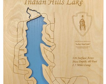 Indian lake map | Etsy