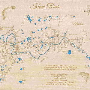 Kenai River on Kenai Peninsula in Alaska - Precision Laser Cut/engraved ...