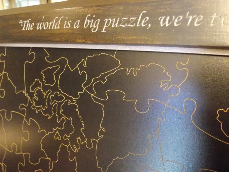 Wedding Guest Book Alternative Signing Puzzle World Map Design - Etsy