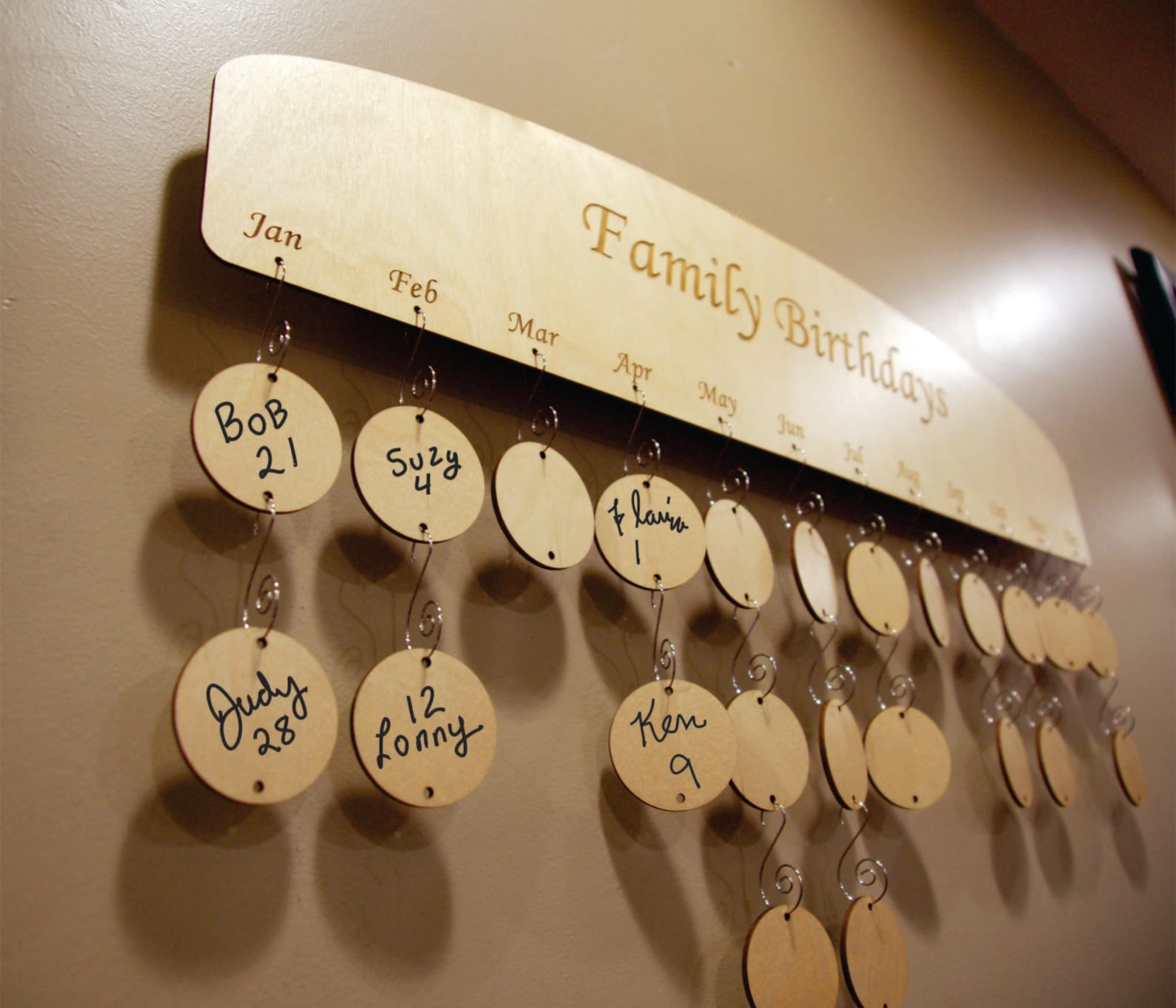 Family Birthday Wall Plaque Birthday Reminder Wall Art - Etsy