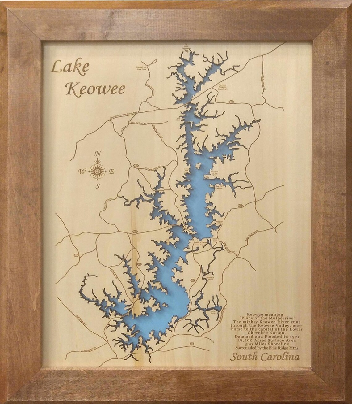 Lake Keowee South Carolina Precision Laser Cut/engraved - Etsy