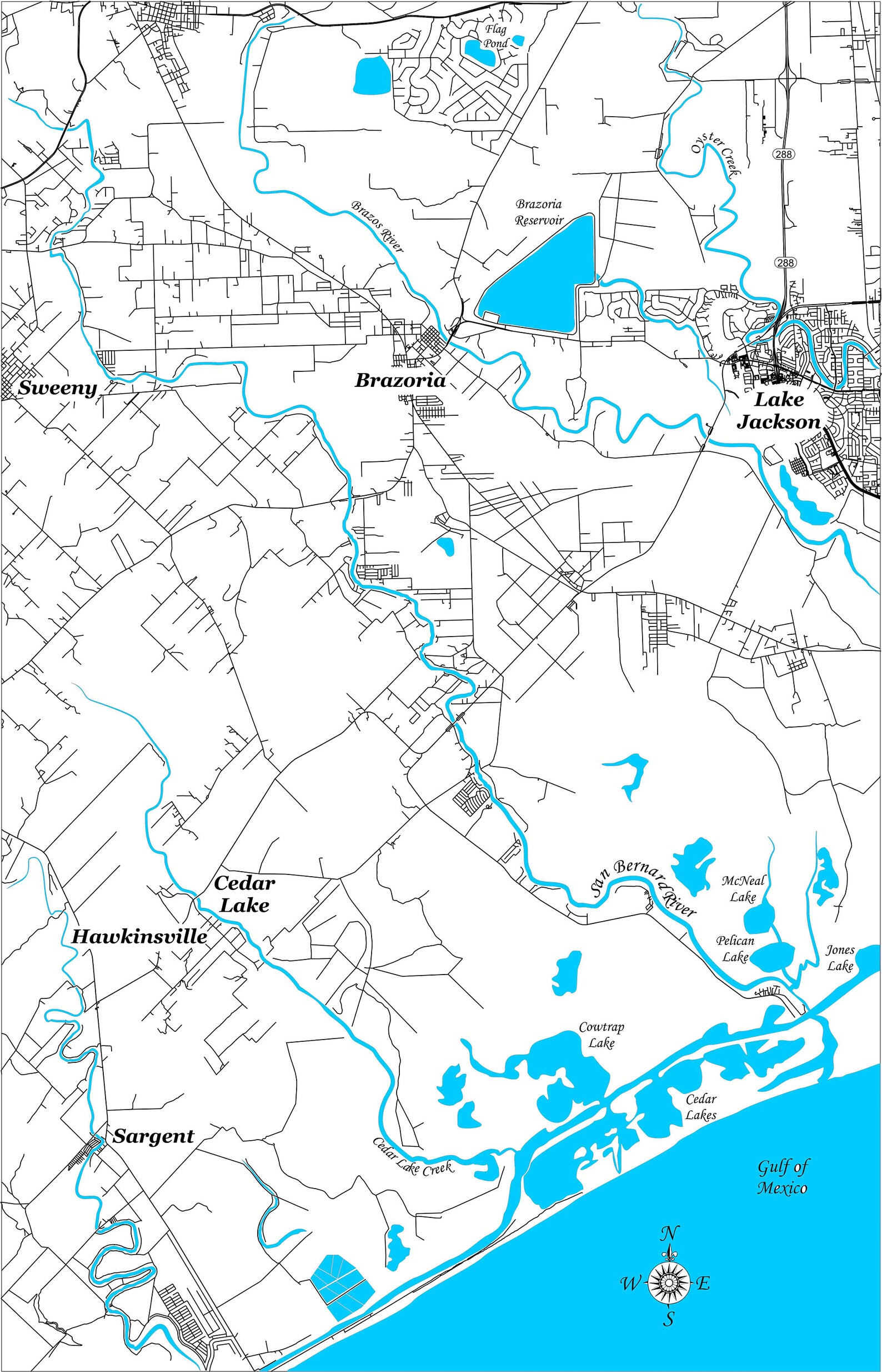 Bernard Texas Map at Charli Fiaschi blog