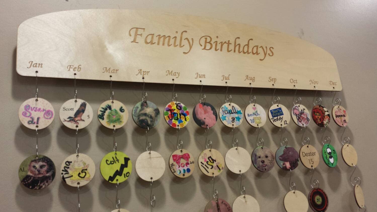 Family Birthday Wall Plaque Birthday Reminder Wall Art | Etsy